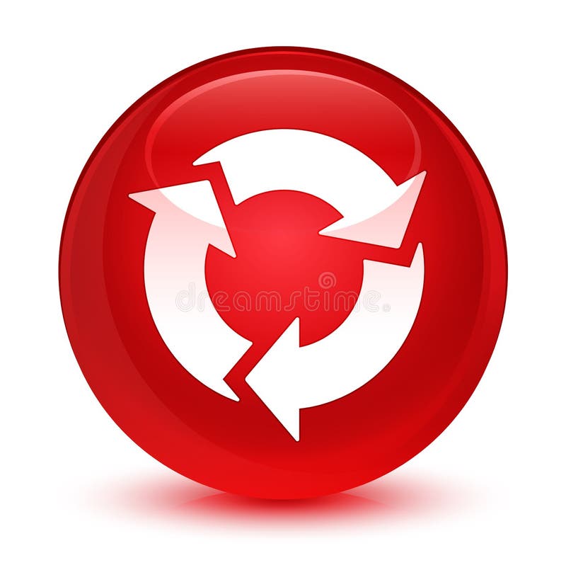 Refresh Icon Glassy Red Round Button Stock Illustration - Illustration ...