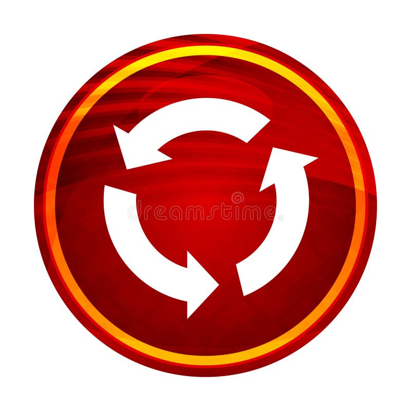 Refresh Icon Glossy Red Round Button Stock Illustration - Illustration ...