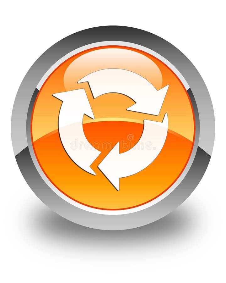 Refresh Icon Glossy Orange Round Button Stock Illustration ...