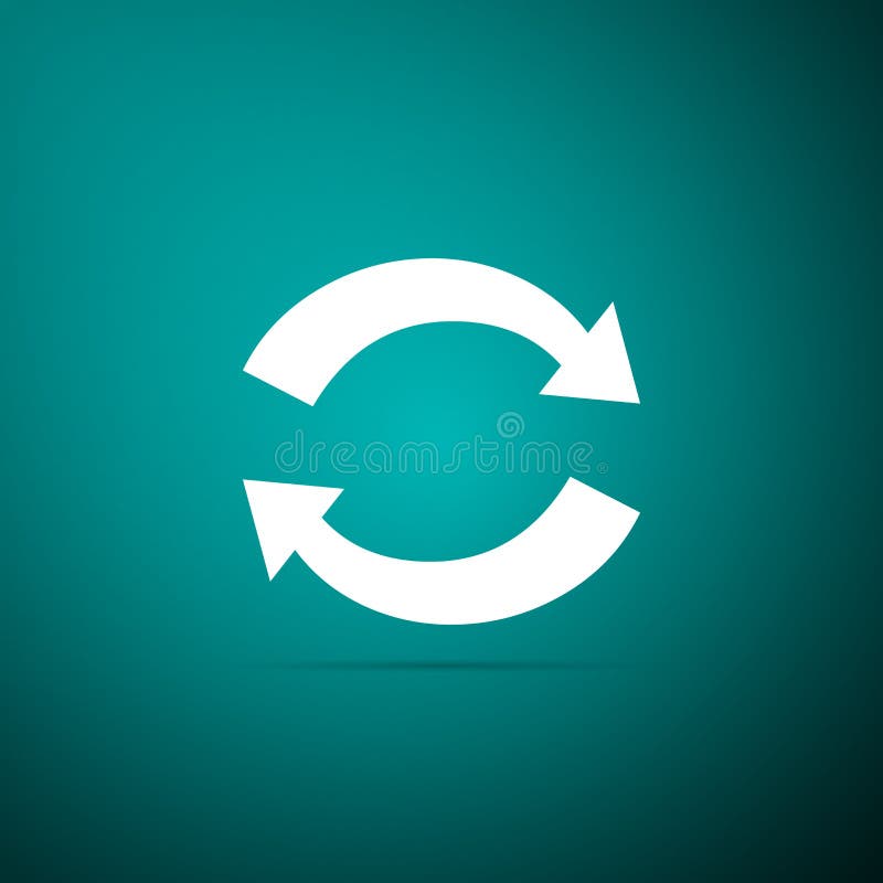 Refresh Icon Isolated on Green Background. Reload Symbol Stock Vector ...