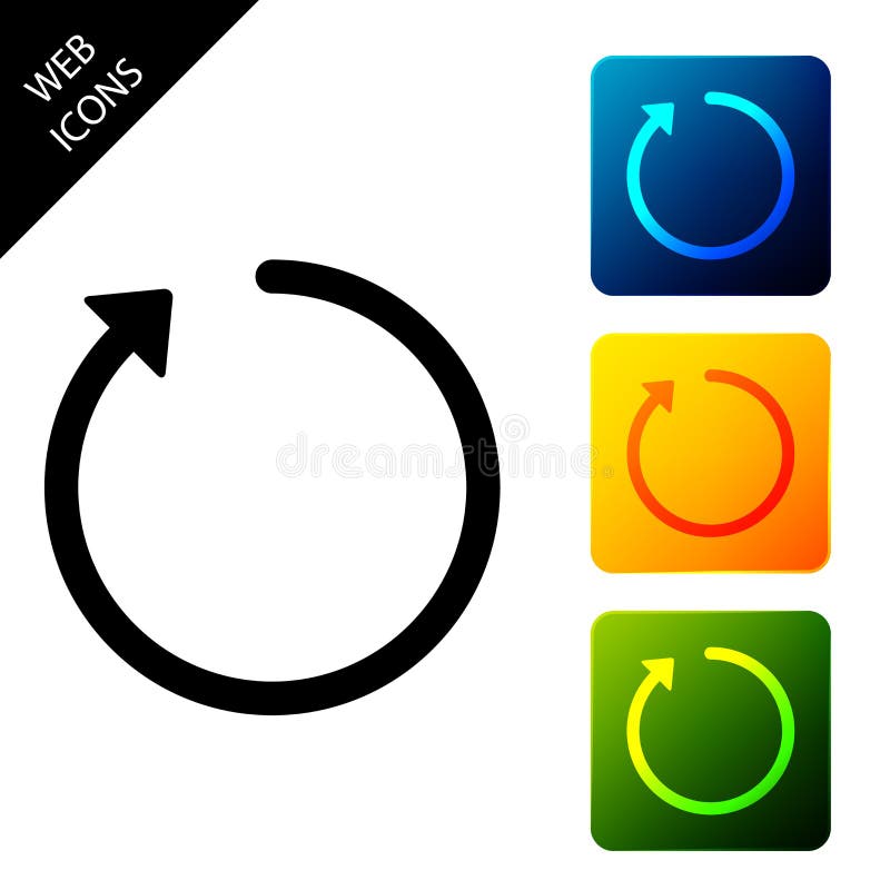 Refresh Icon Isolated. Set Icons Colorful Square Buttons Stock Vector ...