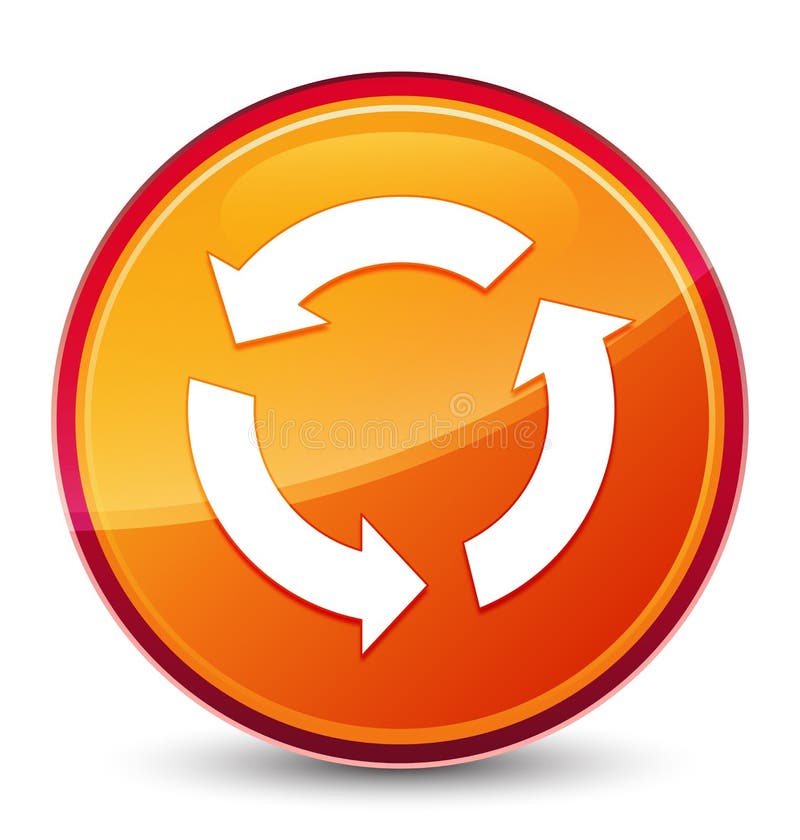Refresh Icon Special Glassy Orange Round Button Stock Vector ...