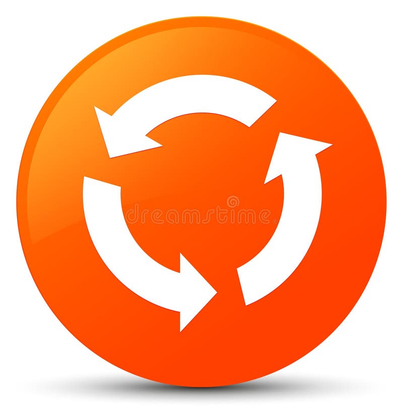 Refresh Icon Orange Round Button Stock Illustration - Illustration of ...