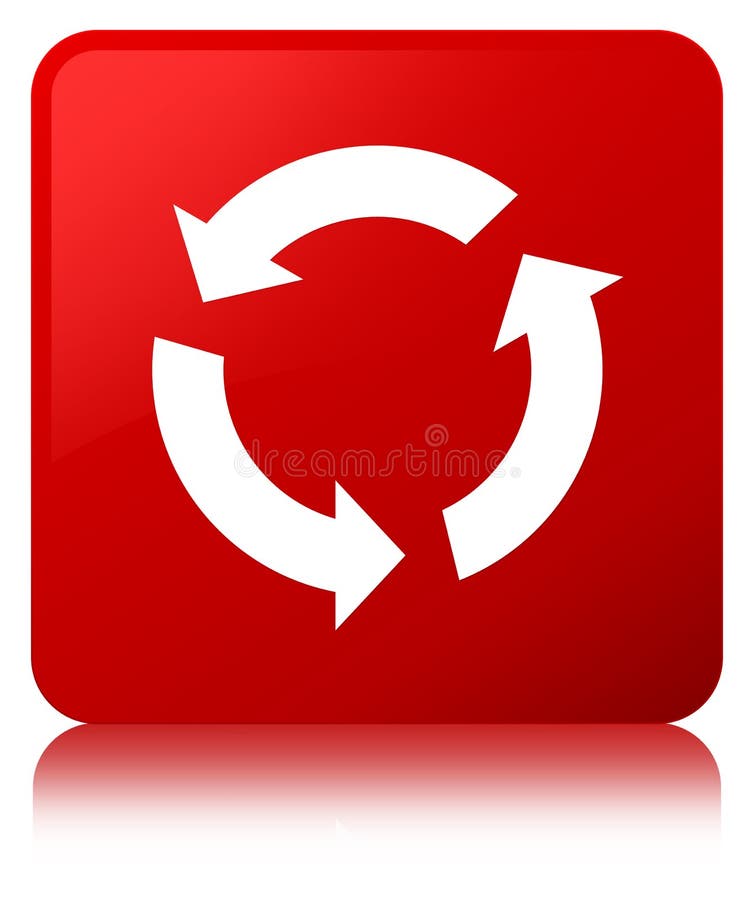 Refresh Icon Red Square Button Stock Illustration - Illustration of ...