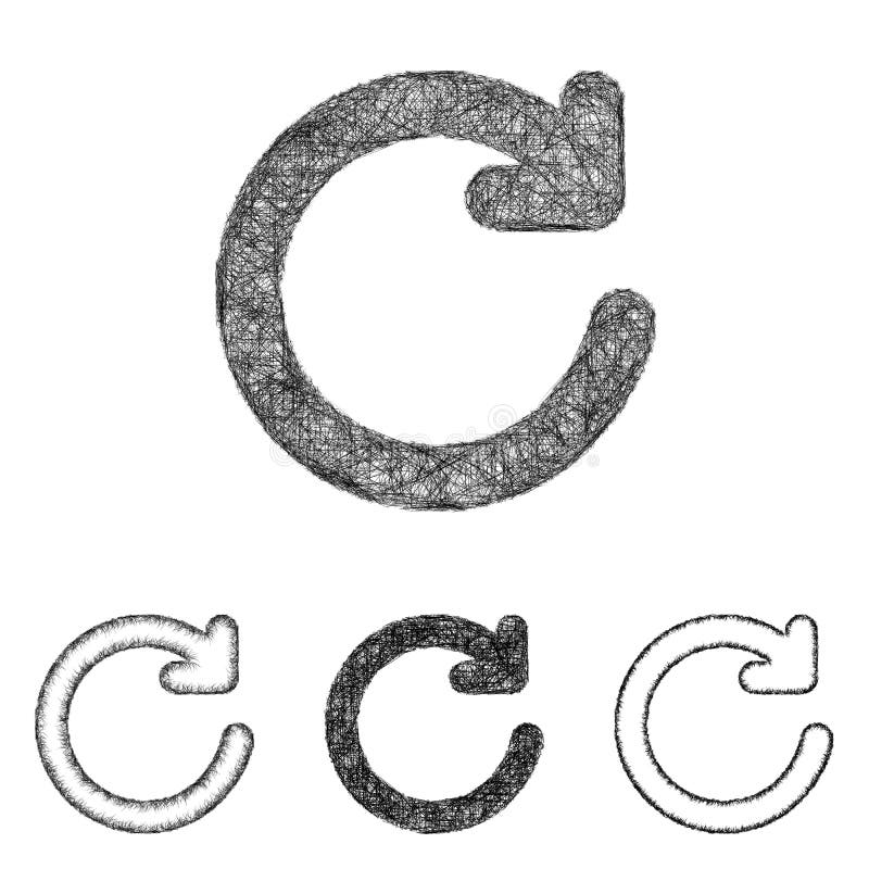 Refresh Icon Set - Sketch Line Art Stock Vector - Illustration of ...