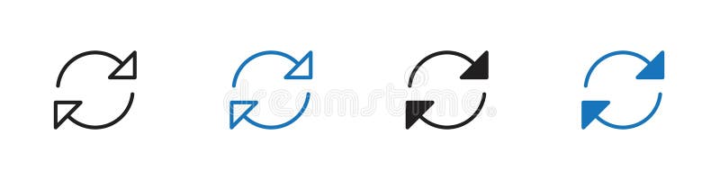 Refresh Icon Vector Set Outline Stock Illustration - Illustration of ...