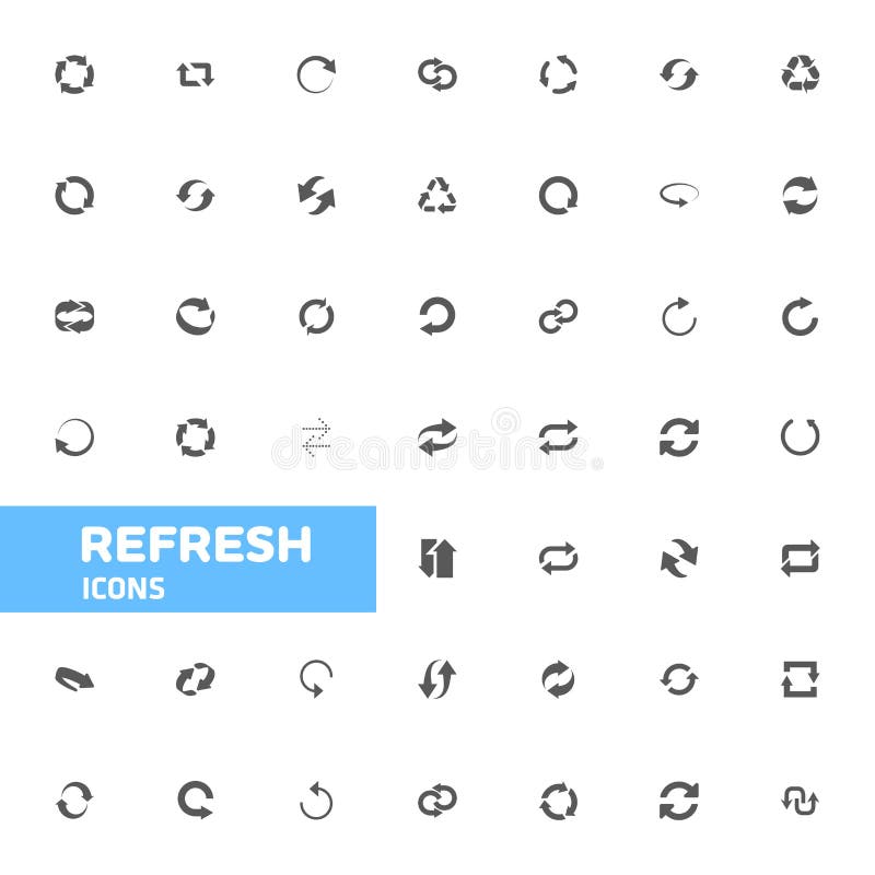 Refresh icons set vector stock vector. Illustration of repeat - 123831770