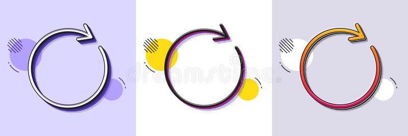 Refresh Line Icon. Rotation Arrow Sign. Halftone Dotted Pattern. Vector Stock Illustration ...