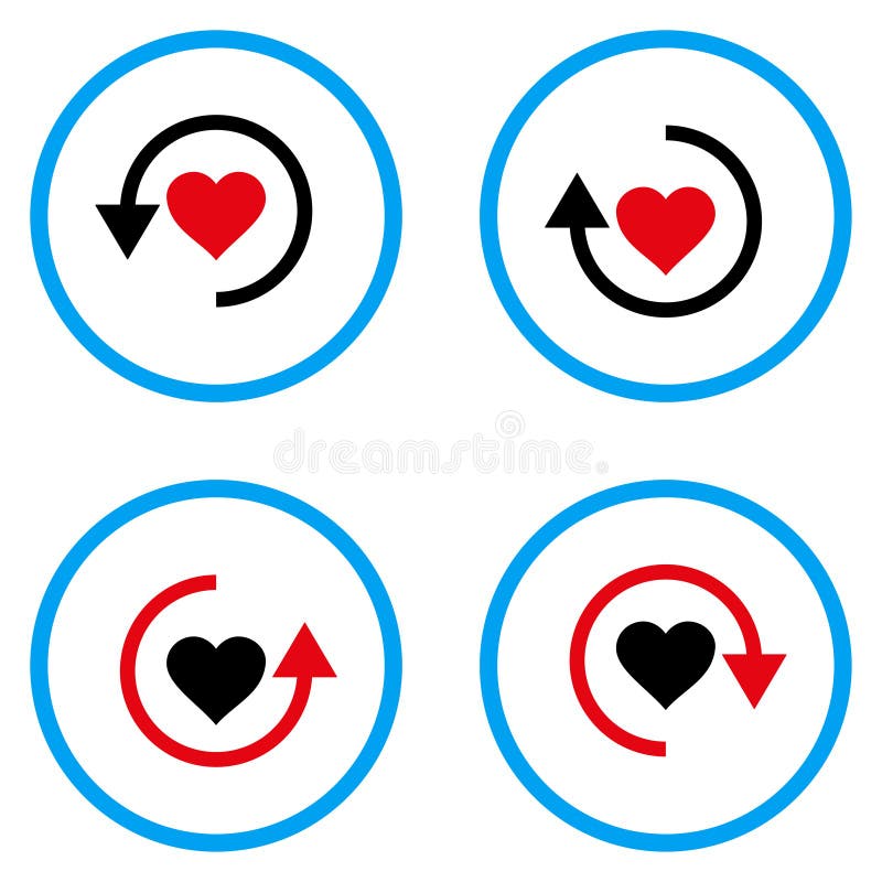 Refresh Love Rounded Vector Icons Stock Vector - Illustration of lovely ...