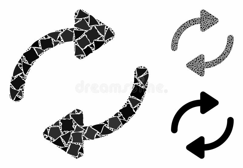 Refresh Mosaic Icon of Uneven Pieces Stock Illustration - Illustration ...