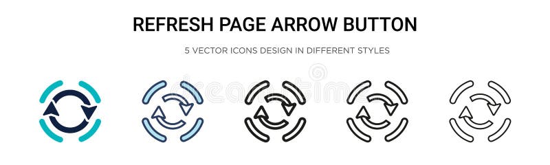 Refresh Page Arrow Button Icon in Filled, Thin Line, Outline and Stroke ...
