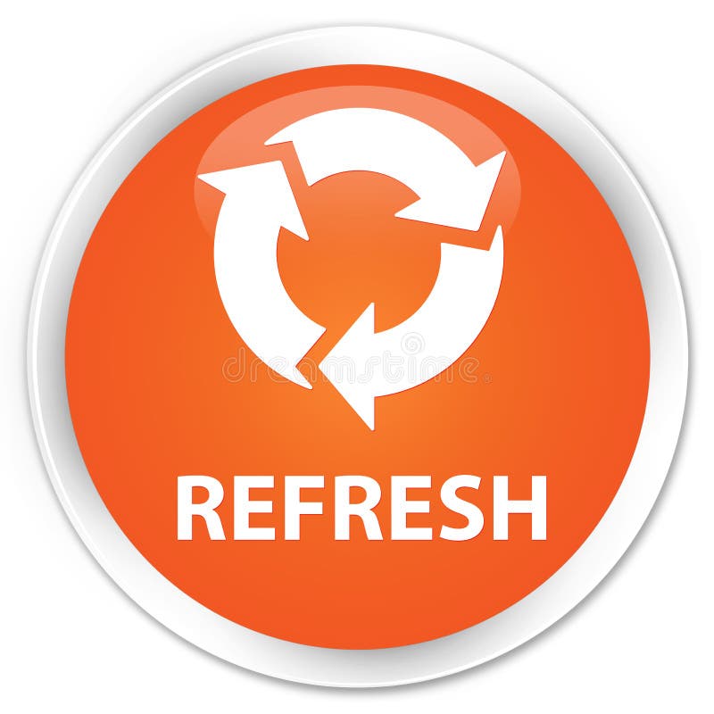 Refresh Premium Orange Round Button Stock Illustration - Illustration ...