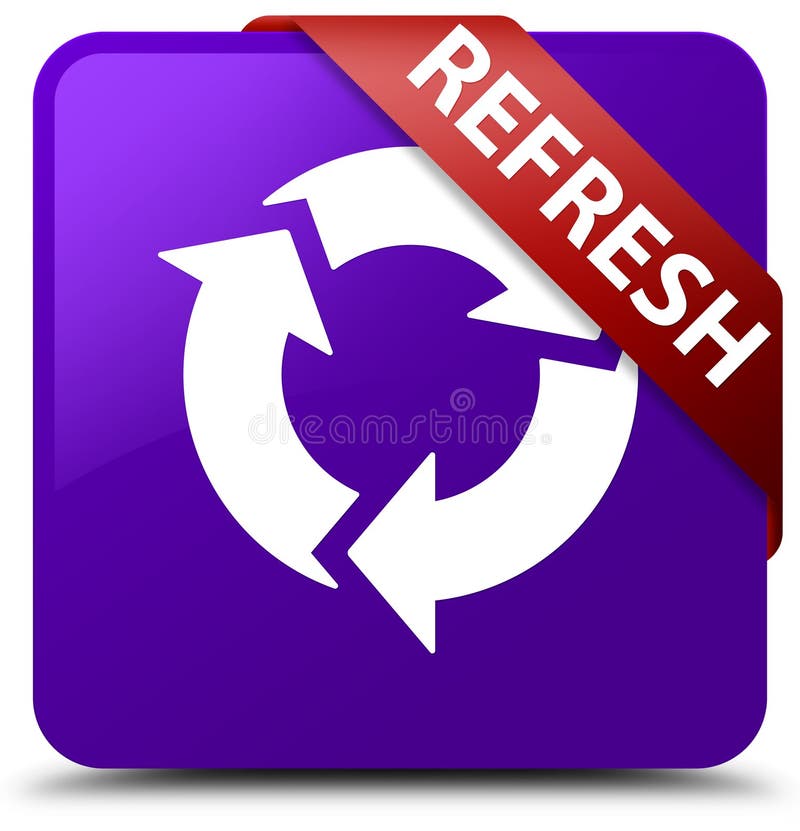 Refresh Purple Square Button Red Ribbon in Corner Stock Illustration ...