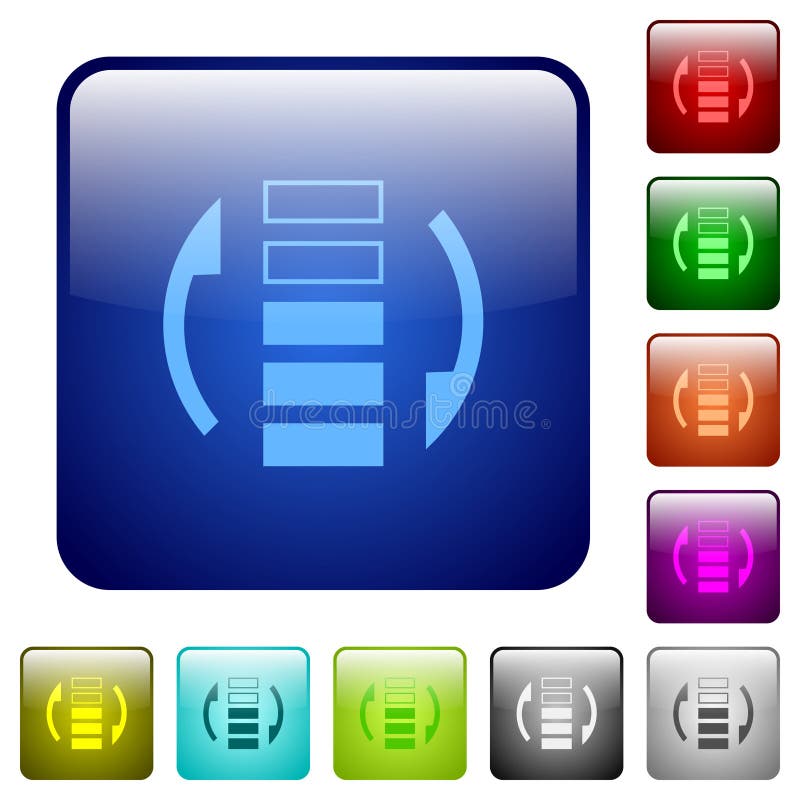 Refresh Rate Color Square Buttons Stock Vector - Illustration of load ...