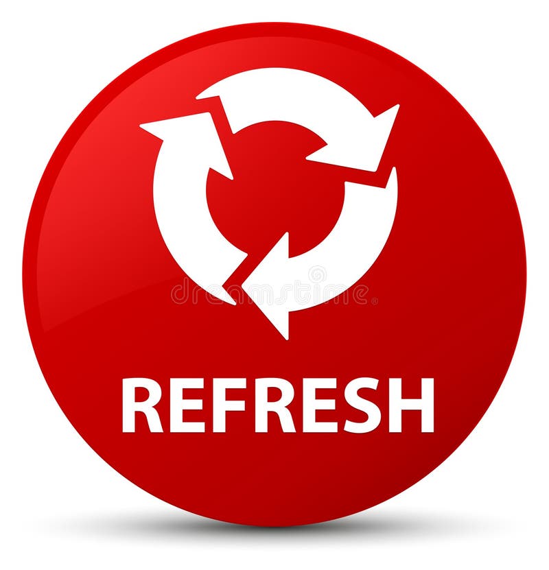 Refresh red round button stock illustration. Illustration of reload ...