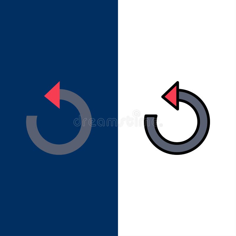 Refresh, Reload, Rotate, Repeat Icons. Flat and Line Filled Icon Set ...