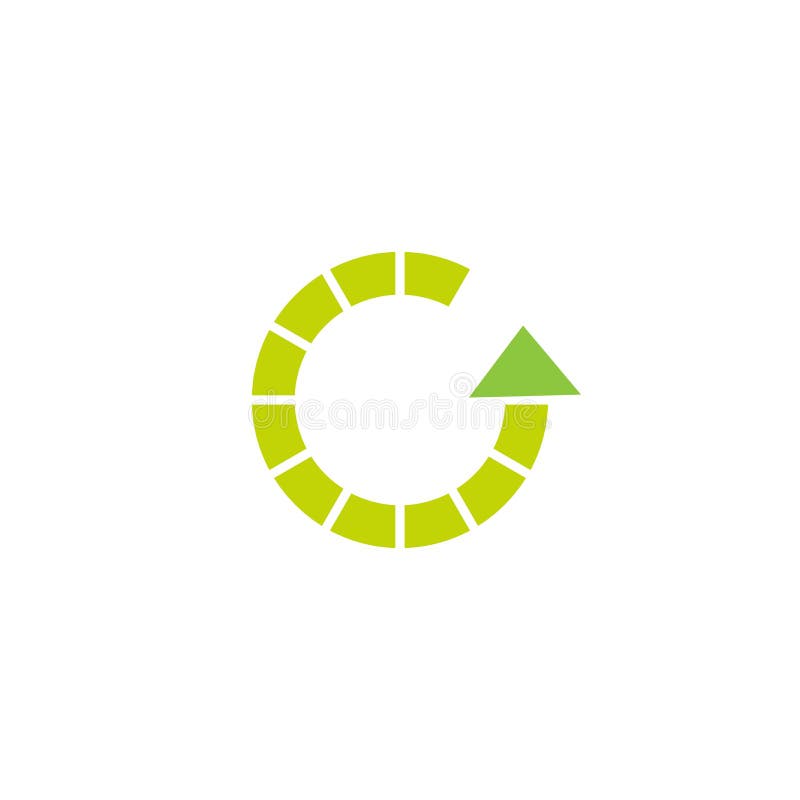 Refresh or Repeat Icon. Green Round Rotation Arrow Isolated on White ...