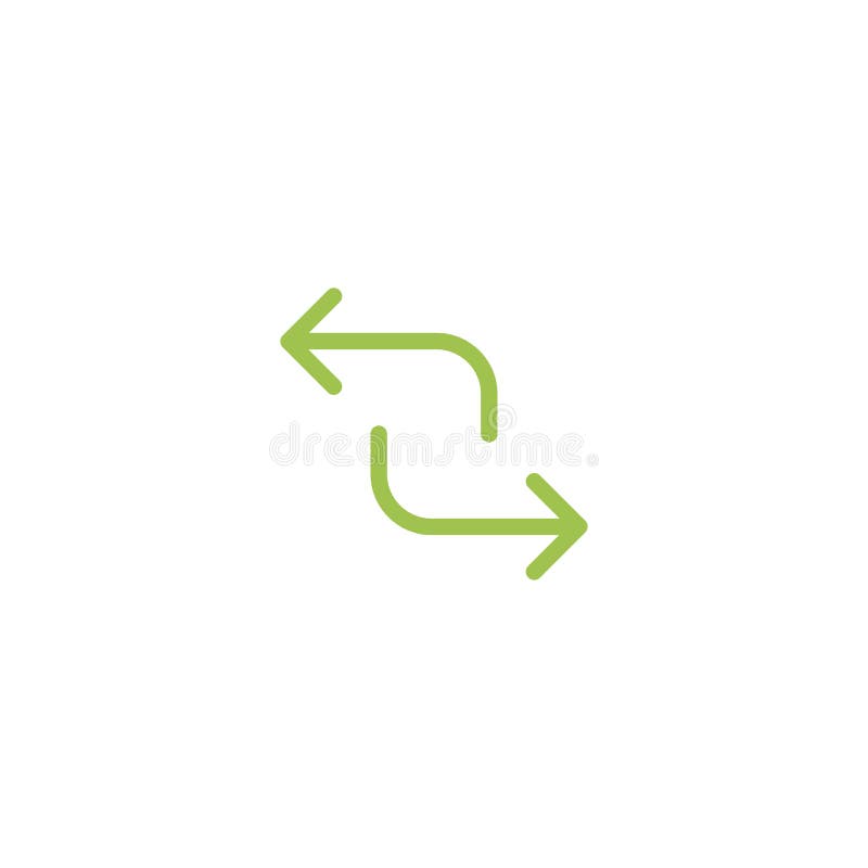 Refresh or Repeat Icon. Green Round Rotation Arrow Isolated on White ...