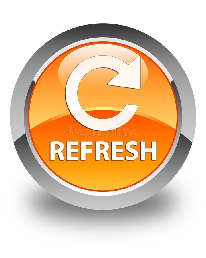 Refresh (rotate Arrow Icon) Glossy Orange Round Button Stock ...