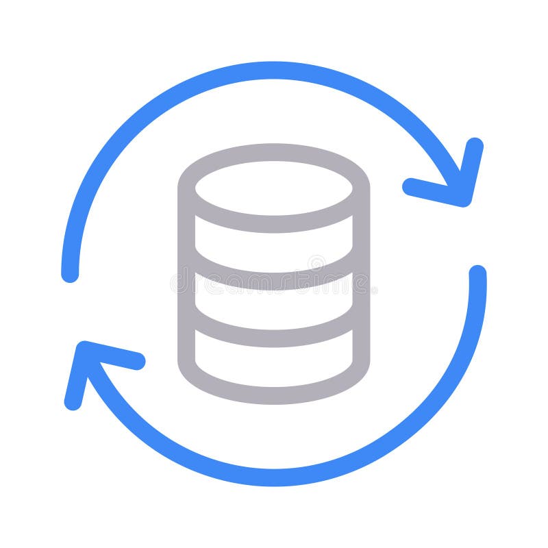 Refresh Server Thin Color Line Vector Icon Stock Illustration ...