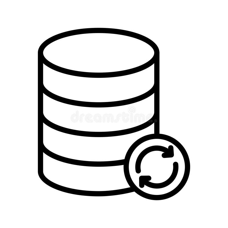 Refresh Server Thin Line Vector Icon Stock Illustration - Illustration ...