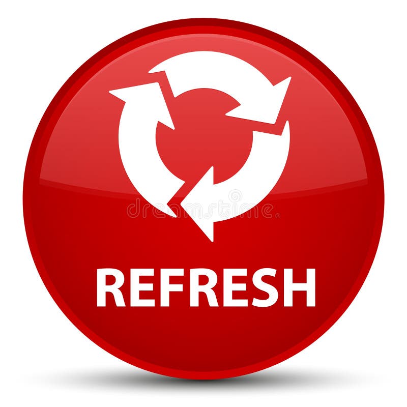 Refresh Special Red Round Button Stock Illustration - Illustration of ...