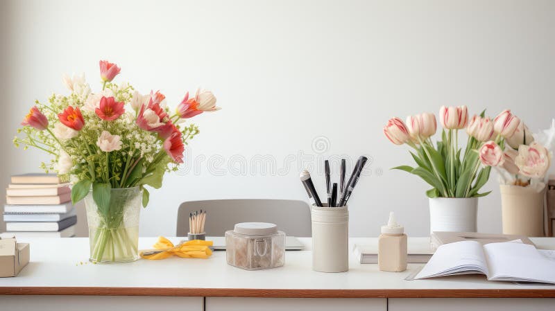 Efficient Organize Office Illustration Workspace Declutter Stock ...