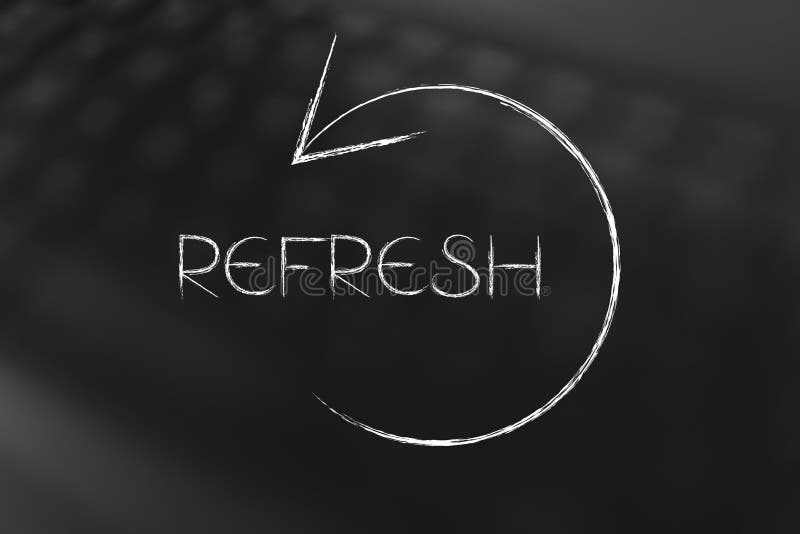 Refresh Symbol with Text and Arrow Stock Illustration - Illustration of ...