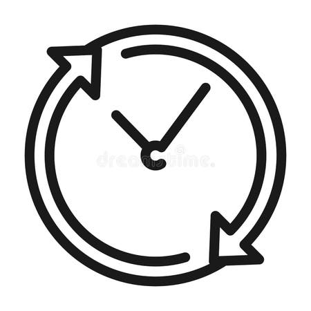 Refresh Time Outline Icon. Clock Update Vector Illustration Stock ...