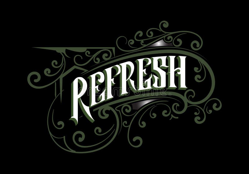 REFRESH Typography Word Style Design Stock Vector - Illustration of ...