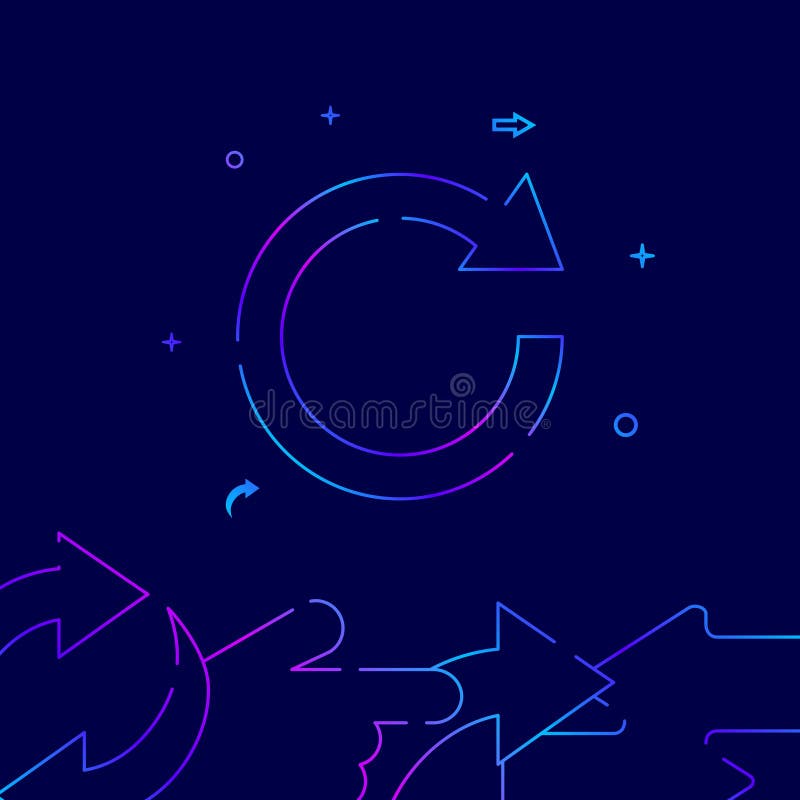 Refresh, Update Arrow Gradient Line Icon, Vector Illustration Stock ...