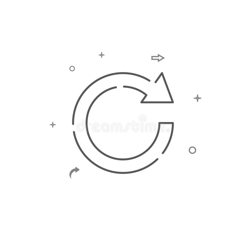 Refresh, Update Arrow Simple Vector Line Icon. Symbol, Pictogram, Sign ...