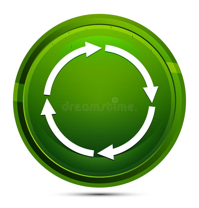 Refresh Update Icon Glassy Green Round Button Illustration Stock Vector ...
