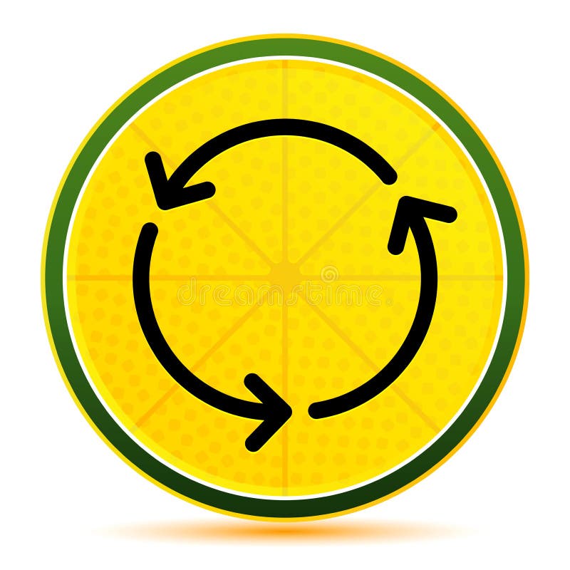 Refresh Update Icon Lemon Lime Yellow Round Button Illustration Stock ...