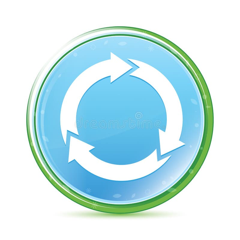 Refresh Update Icon Natural Aqua Cyan Blue Round Button Stock ...