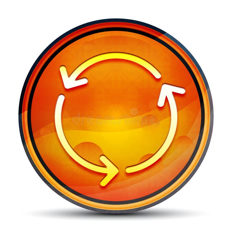Refresh Update Icon Shiny Bright Orange Round Button Illustration Stock ...