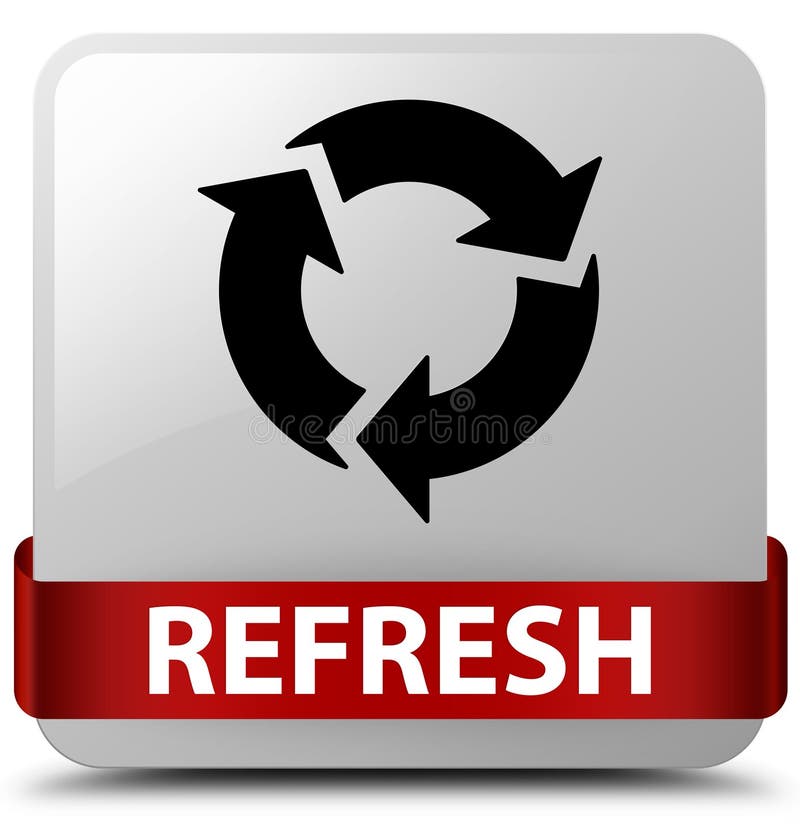 Refresh White Square Button Red Ribbon in Middle Stock Illustration ...