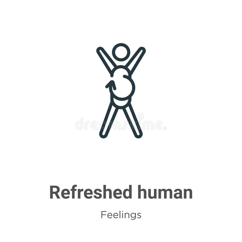Outline Refreshed Human Vector Icon. Isolated Black Simple Line Element ...