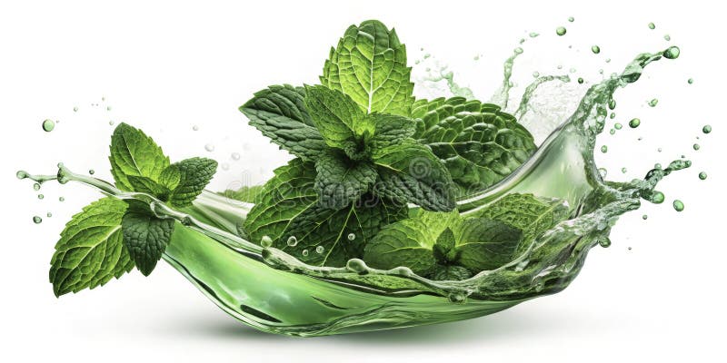 Refreshing Aerial View of Peppermint Herbal Tea Ingredient a Visual ...