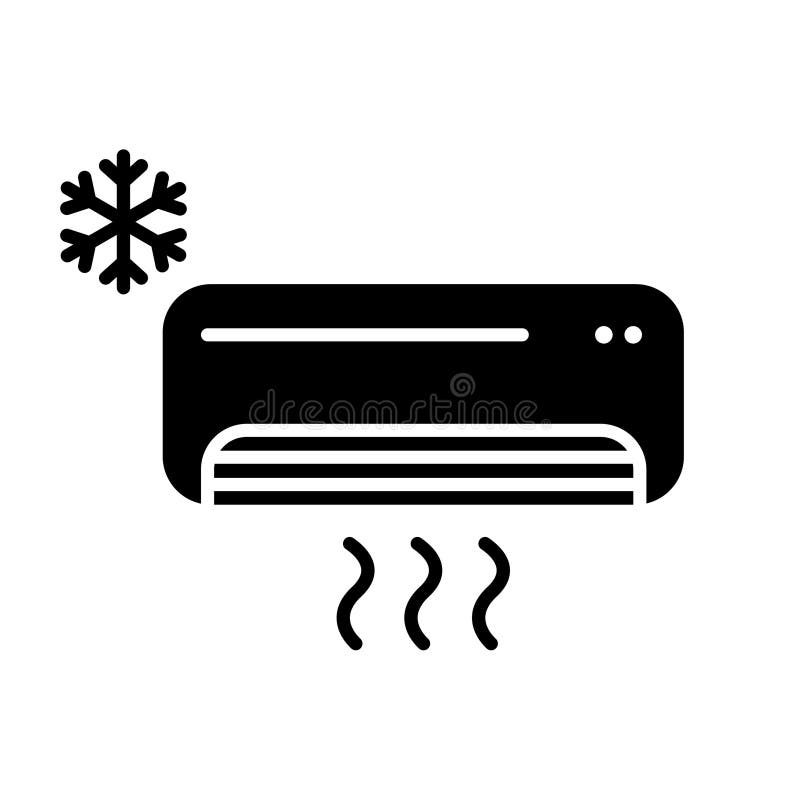 Refreshing Air Conditioner Icon in Flat Style. Stock Vector ...
