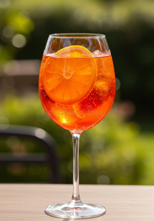 Refreshing Aperol Spritz Cocktail with Orange Slice Stock Illustration ...