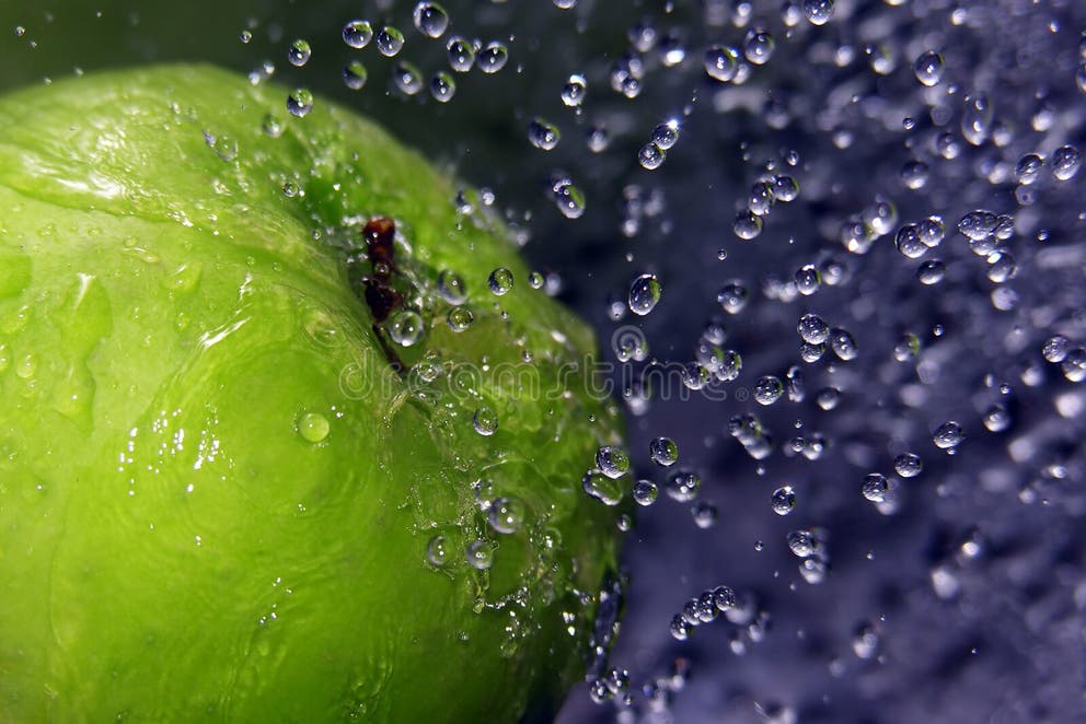 Refreshing apple stock image. Image of healthy, blue, splash - 3590631