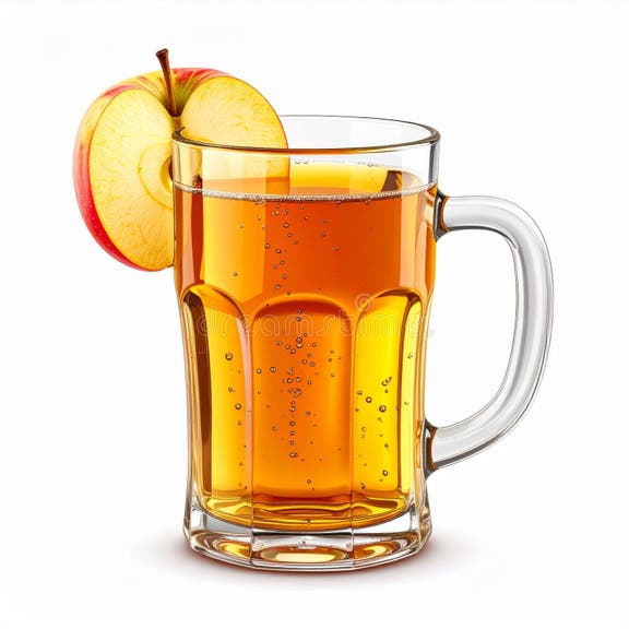 Refreshing Apple Cider in a Glass Mug Stock Illustration - Illustration ...