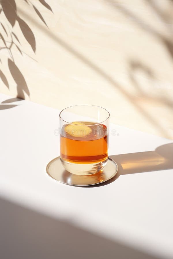 Refreshing Apple Tea on Minimal Table Top AI Generated Stock ...