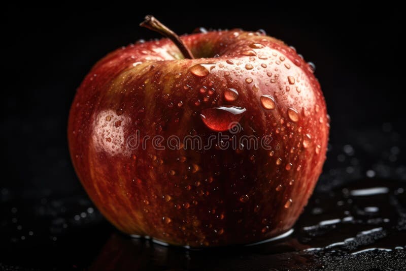 Refreshing Apple with Water Drops for Healthy Lifestyle. Stock ...