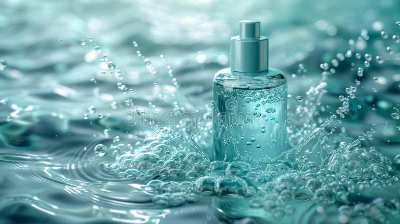 Refreshing Aqua Perfume Splash - Generative Ai Stock Illustration ...