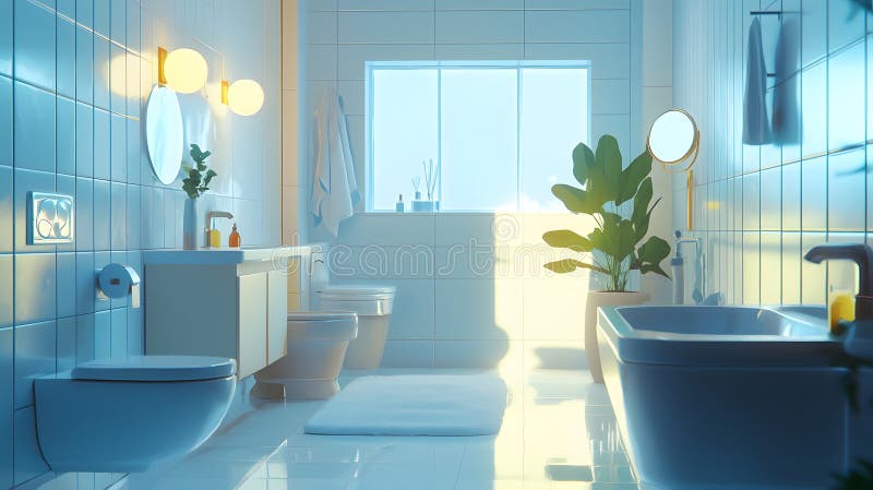 Refreshing Bathroom Design Modern Home Interior Decor Bright ...