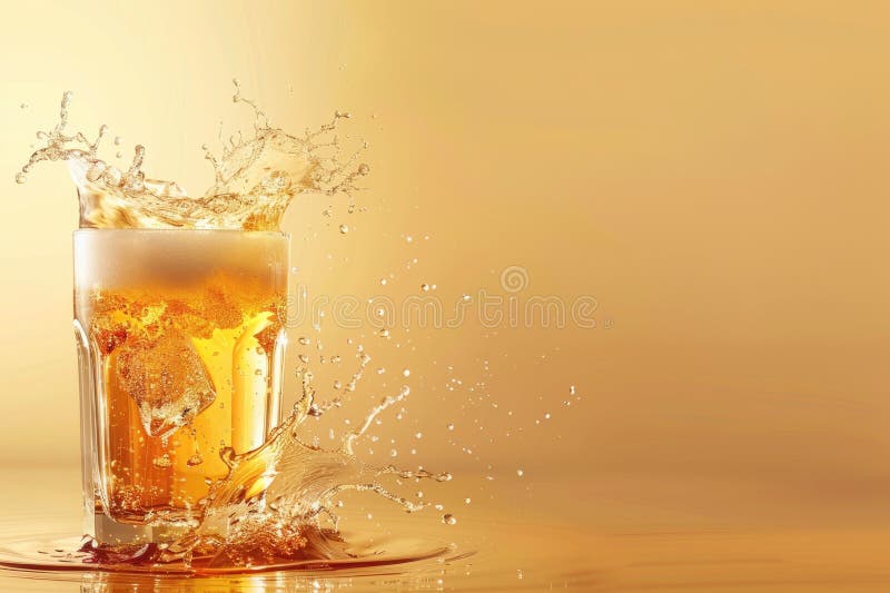 Refreshing Beer Splash in Glass on Sunny Day Stock Photo - Image of ...