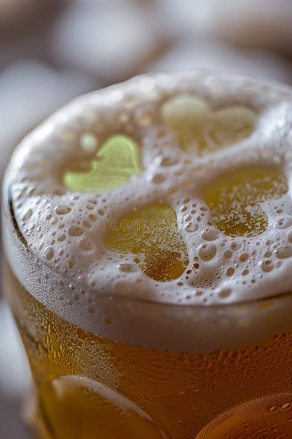 Refreshing Beer with a Thick, Foamy Head and Visible Condensation ...
