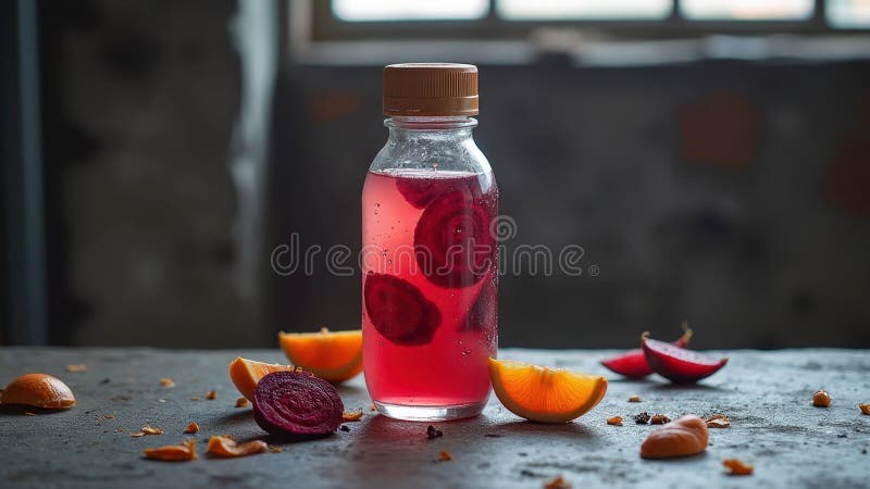 Refreshing Beet and Orange Juice with Sliced Beets and Citrus Pieces on ...